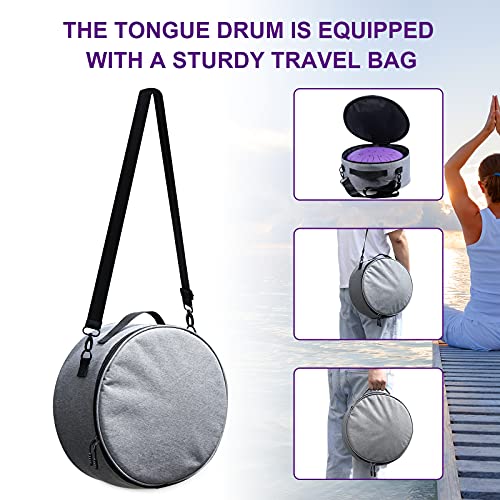 Ranch Steel Tongue Drum 12 Inches 11 Notes Handpan Drum C Key Percussion Instrument Hand Drum for Beginners Easy to Learn Tank Drum with Bag, Mallets, Music Book, Note Stickers, Finger Picks
