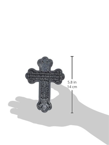 Cathedral Art (Abbey & CA Gift Bless This Girl Baby Cross, 5-1/2-Inch High, Silver