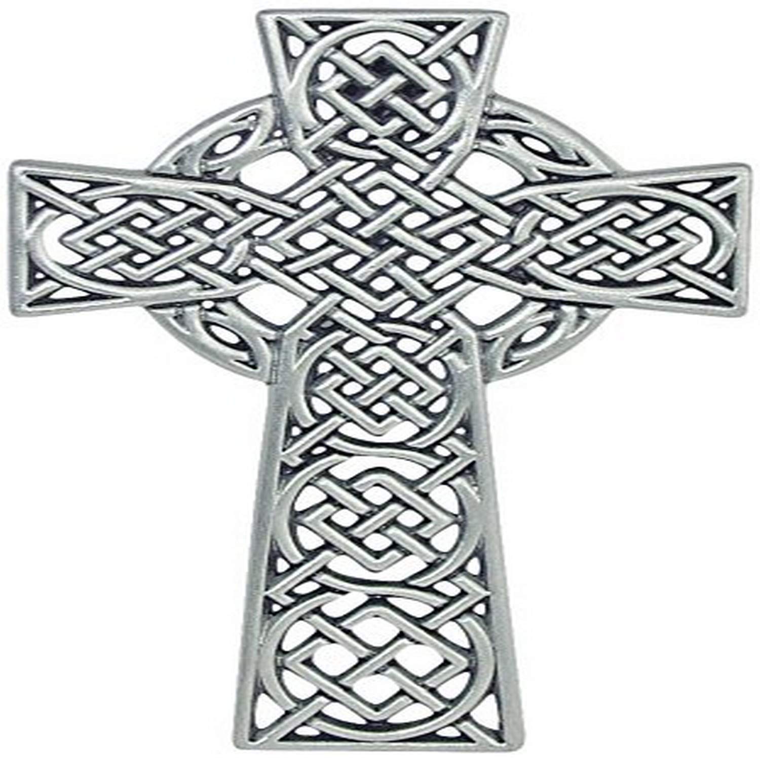 Cathedral Art (Abbey & CA Gift Celtic Knot Wall Cross, 4-1/2-Inch, Silver, Large
