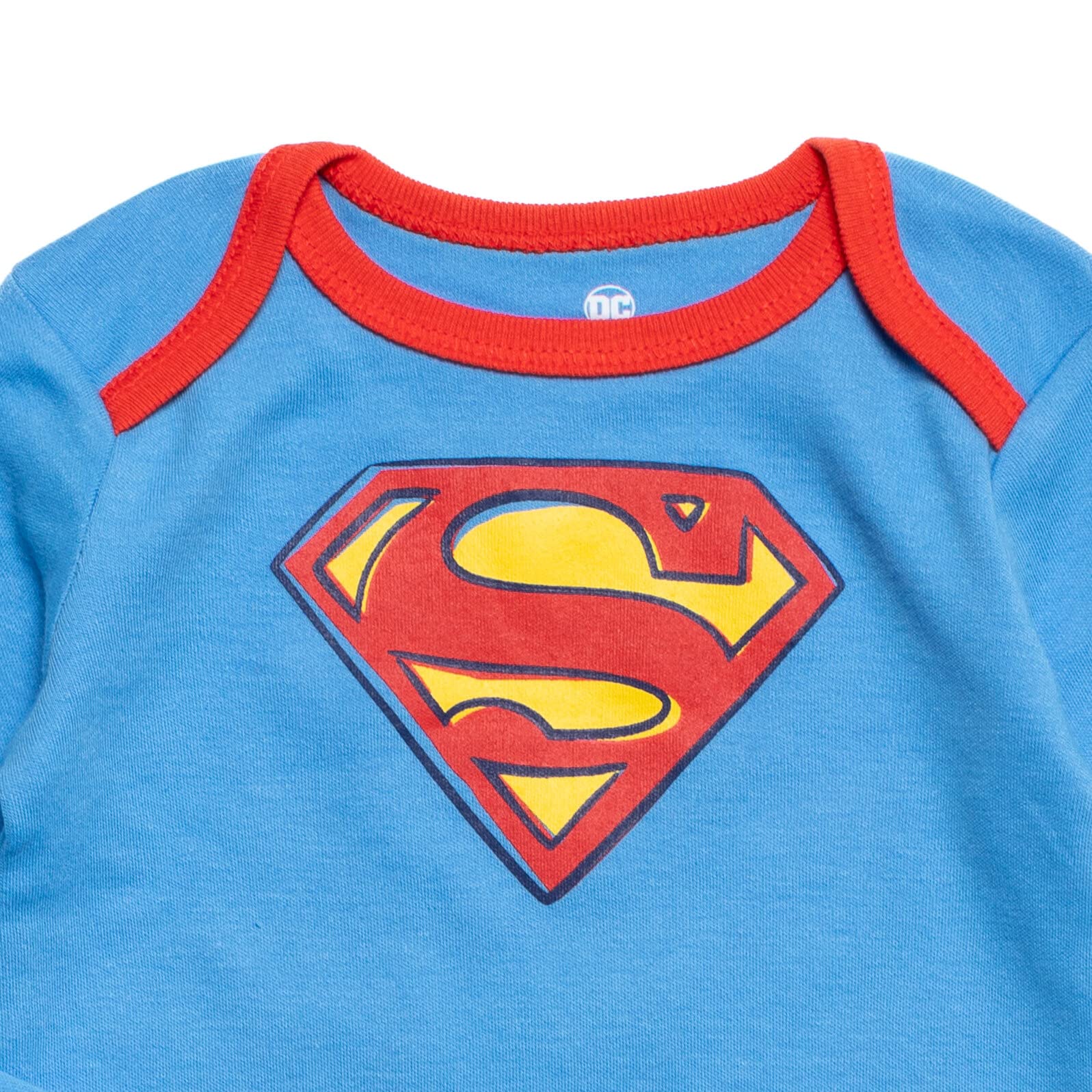 DC Comics Justice League Batman Superman The Flash Newborn Baby Boys 3 Pack Sleeper Gowns Black/blue/Red 0-6 Months