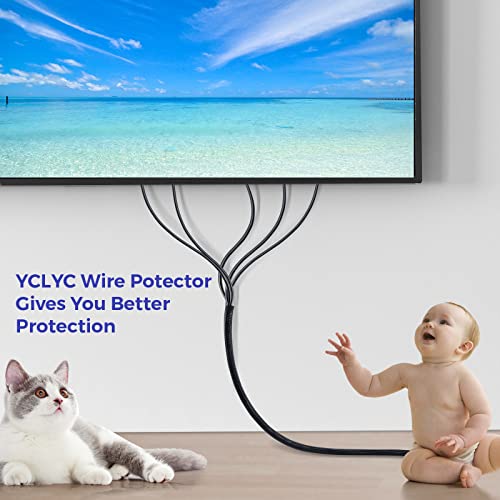 Cord Sleeves for Cables 1/2in - 5ft Split Braided Cable Sleeve Black, Hard PE Cord Protectors from Pets,Keep Cats from Chewing Cords, Flexible Wire Wrap Sleeving Wire Sleeve for Computer Automotive