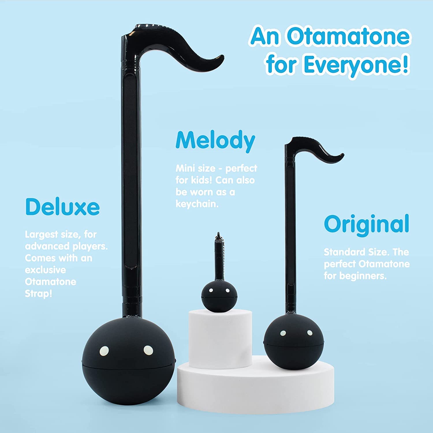 Otamatone Deluxe Electronic Musical Instrument for Adults Portable Synthesizer Digital Electric Music from Japan by Cube/Maywa Denki Cool Stuff Gifts, Black [English Manual]