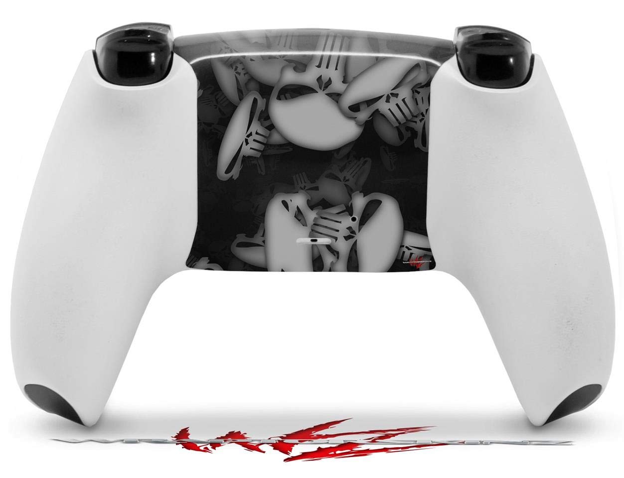 WraptorSkinz Skin Wrap compatible with Sony PS5 DualSense Controller Skulls Confetti White (CONTROLLER NOT INCLUDED)