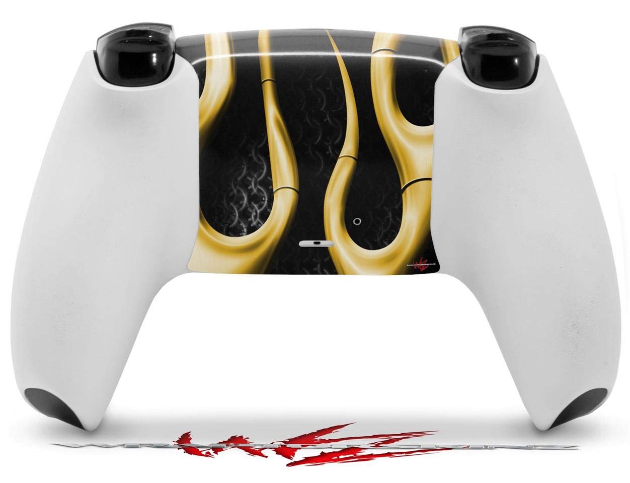 WraptorSkinz Skin Wrap compatible with Sony PS5 DualSense Controller Metal Flames Yellow (CONTROLLER NOT INCLUDED)