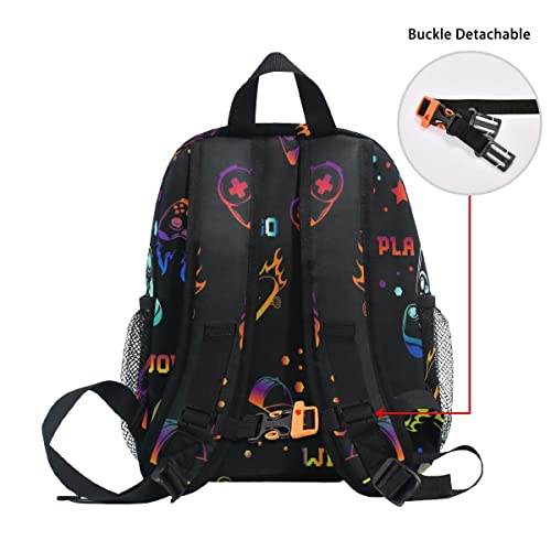 Glaphy Custom Kid's Name Backpack, Video Game Skateboard Colorful Toddler Backpack for Daycare Travel Personalized Name Preschool Bookbags for Boys Girls