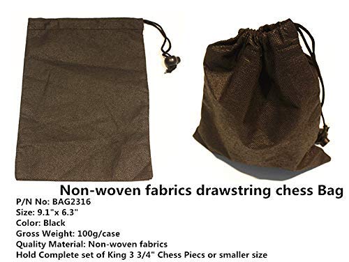Professional Staunton Chess Set Combo , 4-Queens 3" King 17" Vinyl Roll-up Board 22" Chess Bag 50 Games Scorebook & Pens Tournament