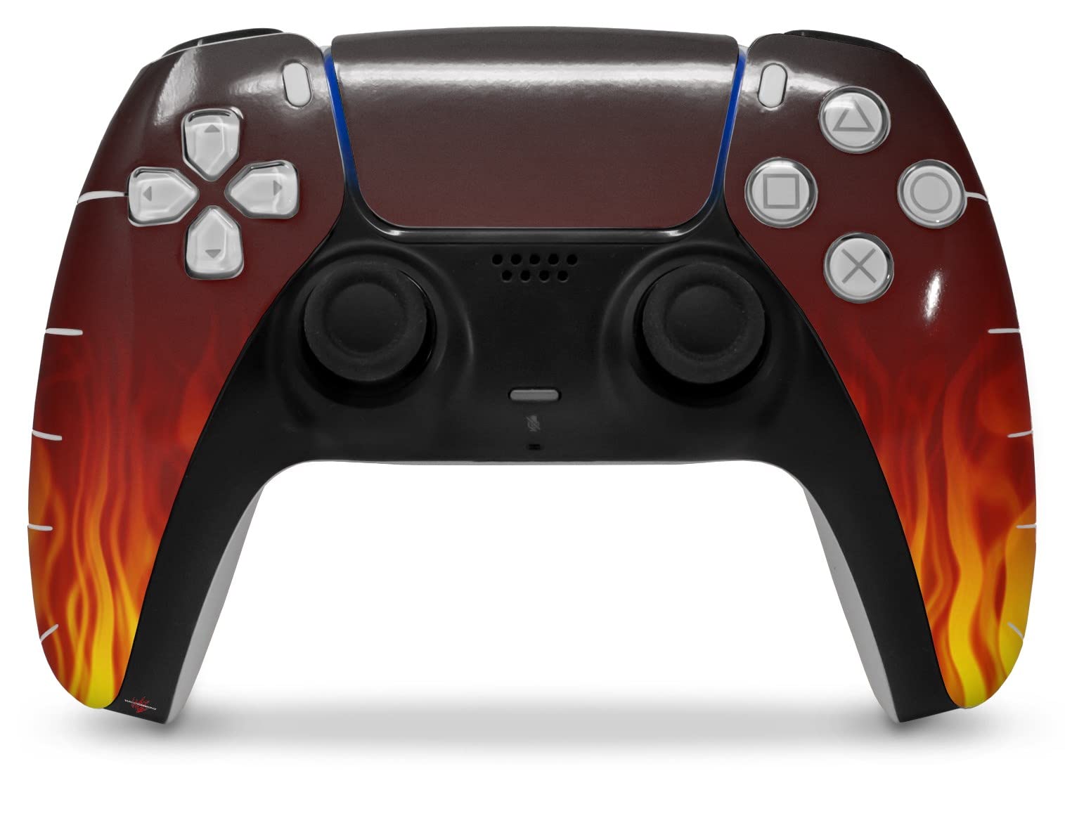 WraptorSkinz Skin Wrap compatible with Sony PS5 DualSense Controller Fire on Black (CONTROLLER NOT INCLUDED)