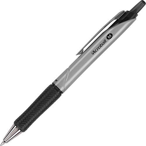 PILOT Acroball Pro Advanced Ink Refillable & Retractable Ball Point Pens, Medium Point, Black Ink, 12-Pack (31910)