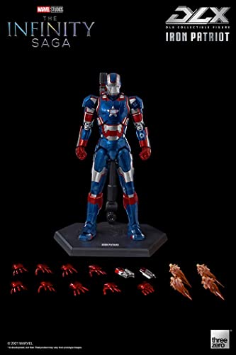threezero Marvel Studios The Infinity Saga: Iron Patriot 1:12 Scale DLX Collectible Figure,Multicolor,3Z02570W0