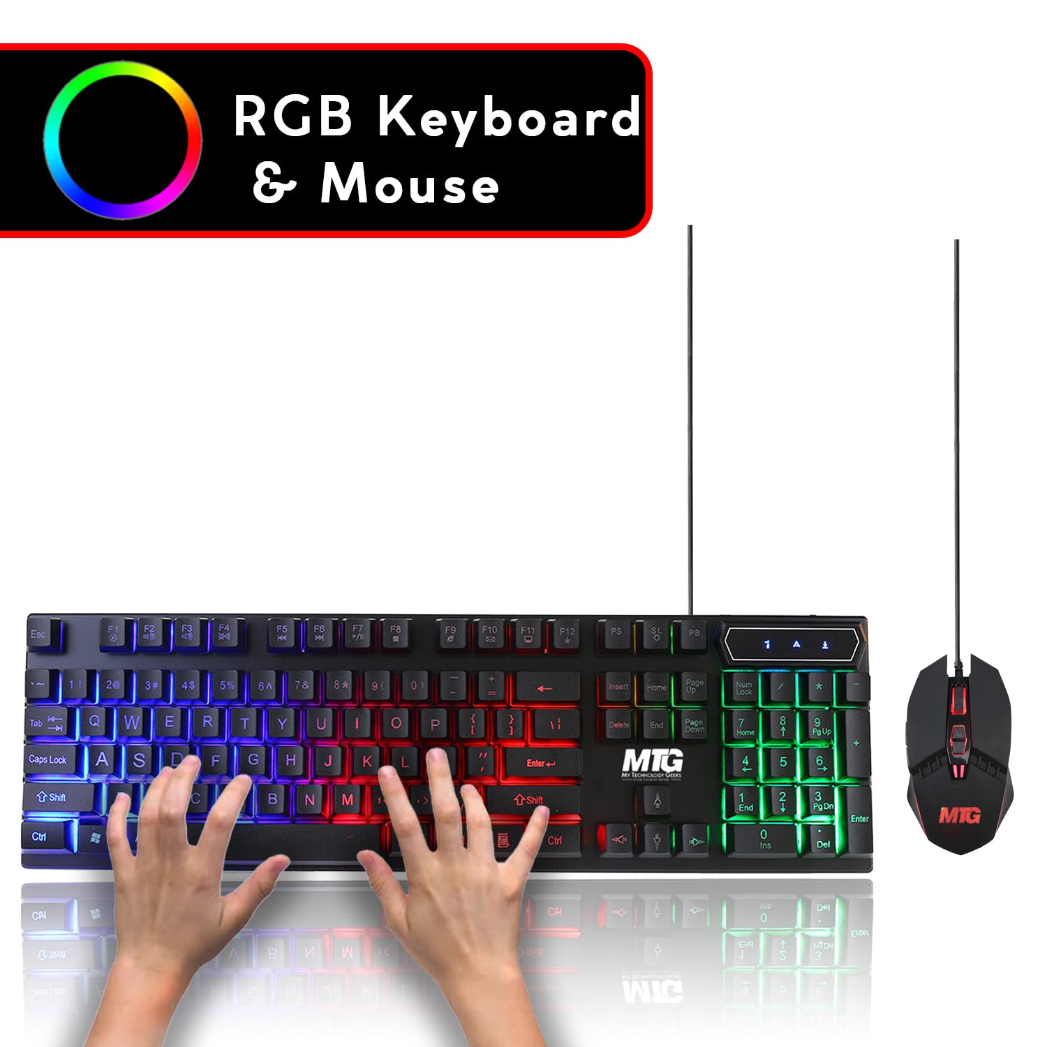 Computer Desktop PC, Intel Core i3-6100, TechMagnet Siwa 6, 8GB RAM, 240GB SSD (Fast Boot), 2TB HDD, RGB Keyboard Mouse, WiFi, 22 inch Monitor, Windows 10 Professional (Renewed)