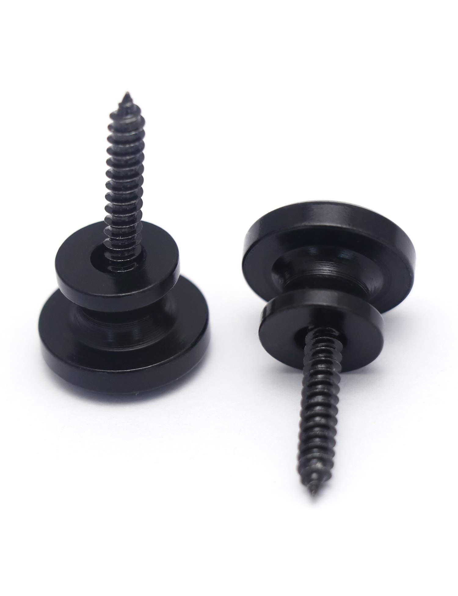 Metallor Guitar Strap Buttons Mushrooms Head Guitar End Pins Strap Locks with Mounting Screws for Acoustic Electric Guitar or Bass Ukulele Set of 2Pcs Black.