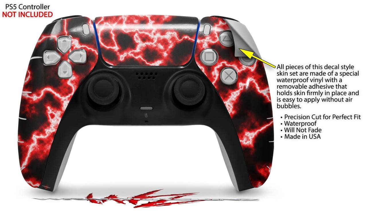 WraptorSkinz Skin Wrap compatible with Sony PS5 DualSense Controller Electrify Red (CONTROLLER NOT INCLUDED)