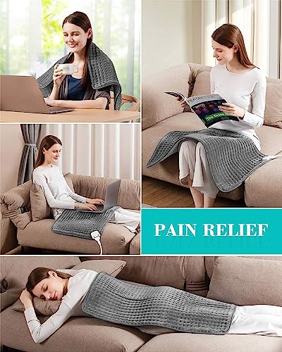 KOTOFATA Quick Heat pad Heating Pads for Cramps Shut Off, Back Pain and Cramp Treatment Pads Soft and Comfortable Fabric Pads with LCD Screen to Keep Warm in Winter