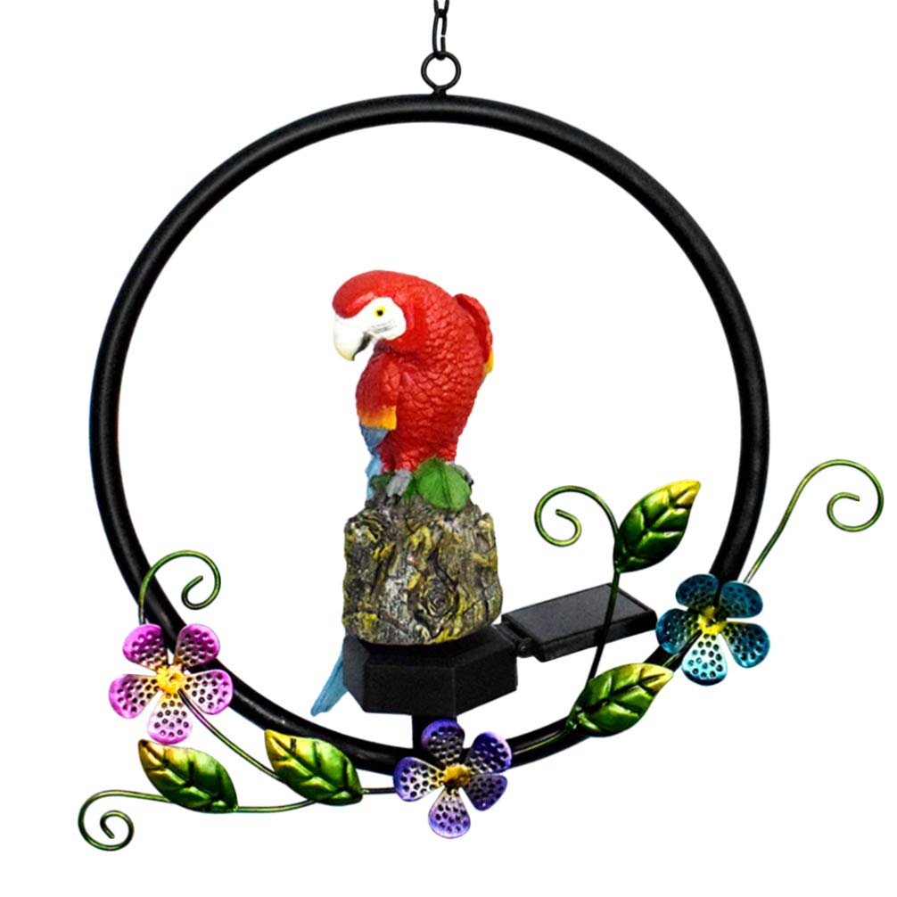 Uonlytech Parrot Light Red Parrot Pattern Solar Powered Lights Outdoor Lampara Solar para Exterior Courtyard Light Solar Garden Lights Solar Lamp Solar Light for Outside Portable Statue
