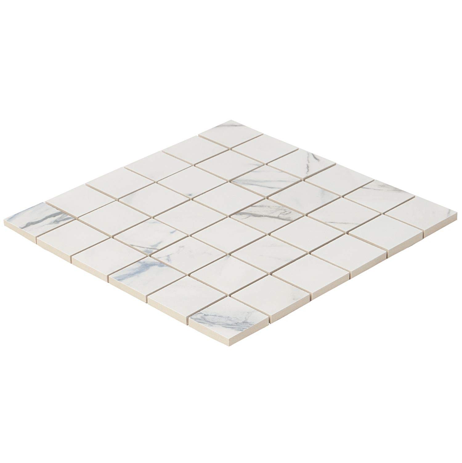 Calacatta Indigo 12 in. x 12 in. Matte Marble Look Porcelain Backsplash, Kitchen, Bathroom, Floor and Wall Mosaic Tile (1 Sq. Ft. / Sheet)