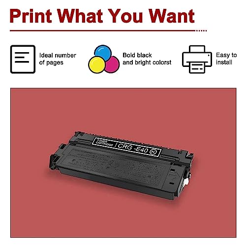 High Yield E40 Black Toner Cartridge (1491A002AA): NUC Compatible Cartridge E40 CRG-E40 Toner Replacement for Canon E40 Toner Cartridge PC 320 530 720 770 920 950 PrinterĀ - 1 Pack