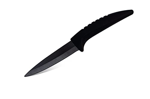 Code Master 4-inch Paring Ceramic Knife With Black Handle and Black Blades Cover and Gift Box Included