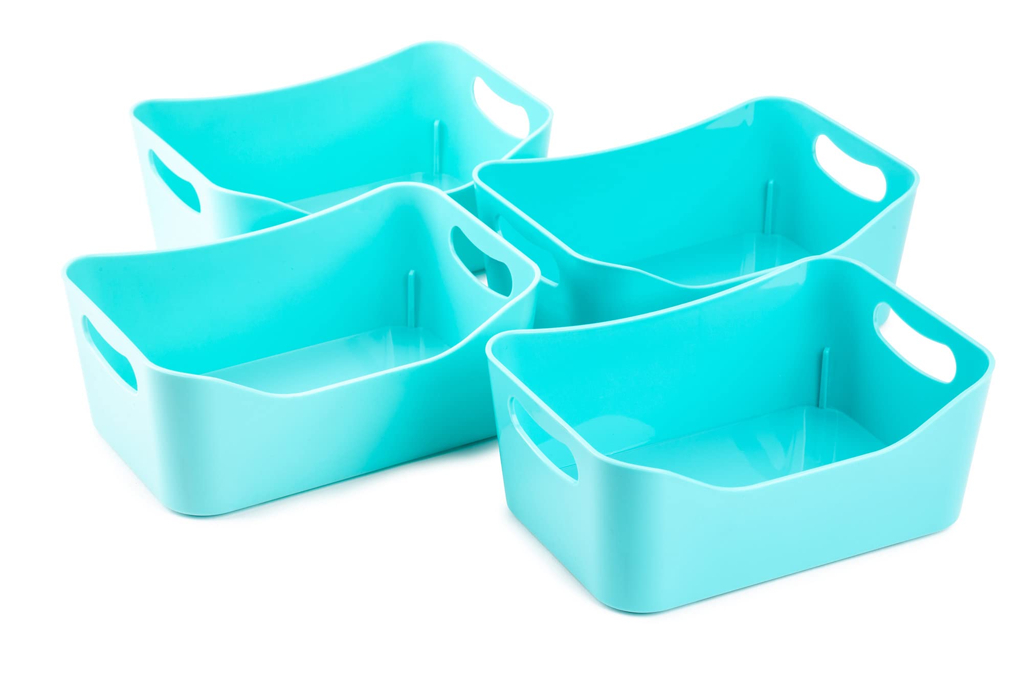 CORE HOME All-Purpose Teal 7.5 x 5 Polypropylene Storage Bins Set of 4