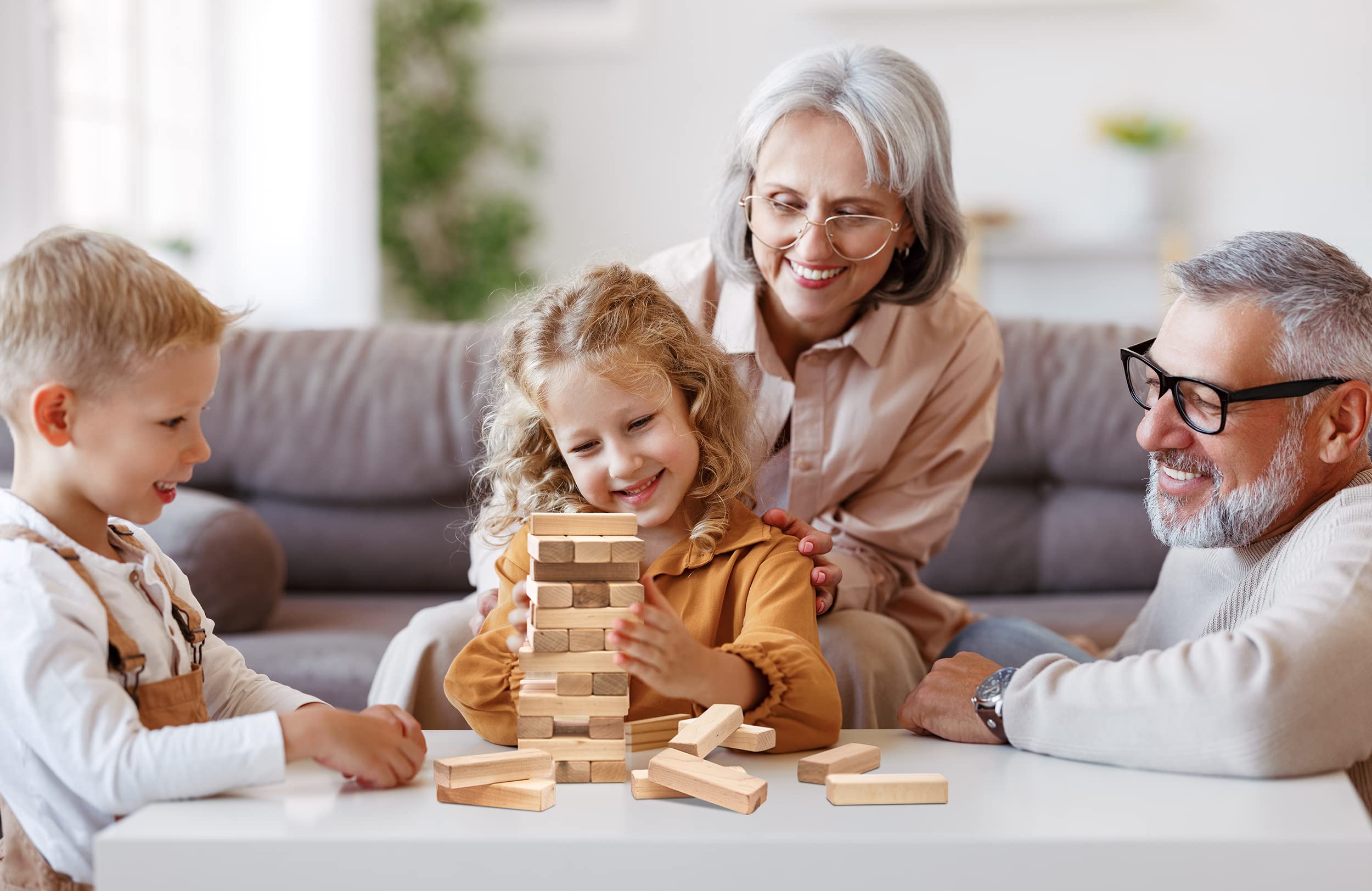 Pennsylvania Woodworks Maple Tumble Tower Game - Heavy Duty Timber Tower Wooden Block Set - Stackable Hardwood Blocks - Tabletop & Outdoor Family Games - Maple Hardwood
