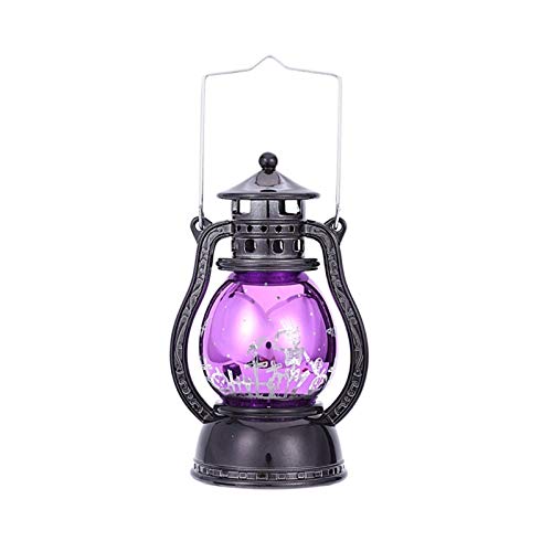Outdoor Lights Purple Halloween Decoration Kerosene Lamp Retro Lights Pony Lights Creative Ghost Festival Atmosphere Lights for Home,Garden,Yard,Decorations