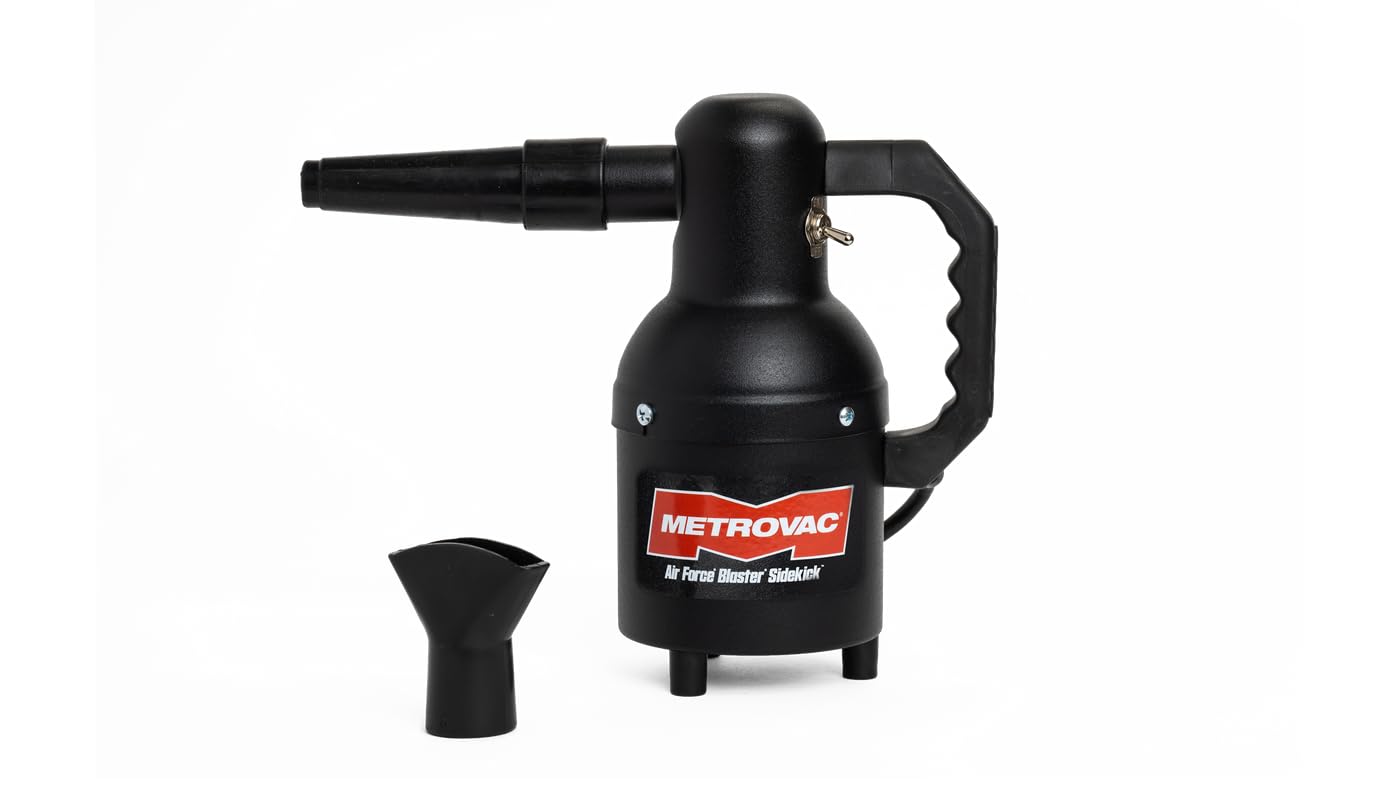 METROVAC Air Force Sidekick SK-1-IND, Handheld Car Blower for Detailing, Removes Dust and Debris from Clothes, Surfaces, or Components. 120V