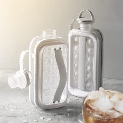 TESSTSY Portable Ice Ball Maker Bottle Makes 17 Ice Cubes, Ice Cube Molds Bottle Creative Ice Hockey Bubble Ice Maker Kettle for Whiskey/Hockey/Champagne/Juice/Coffee