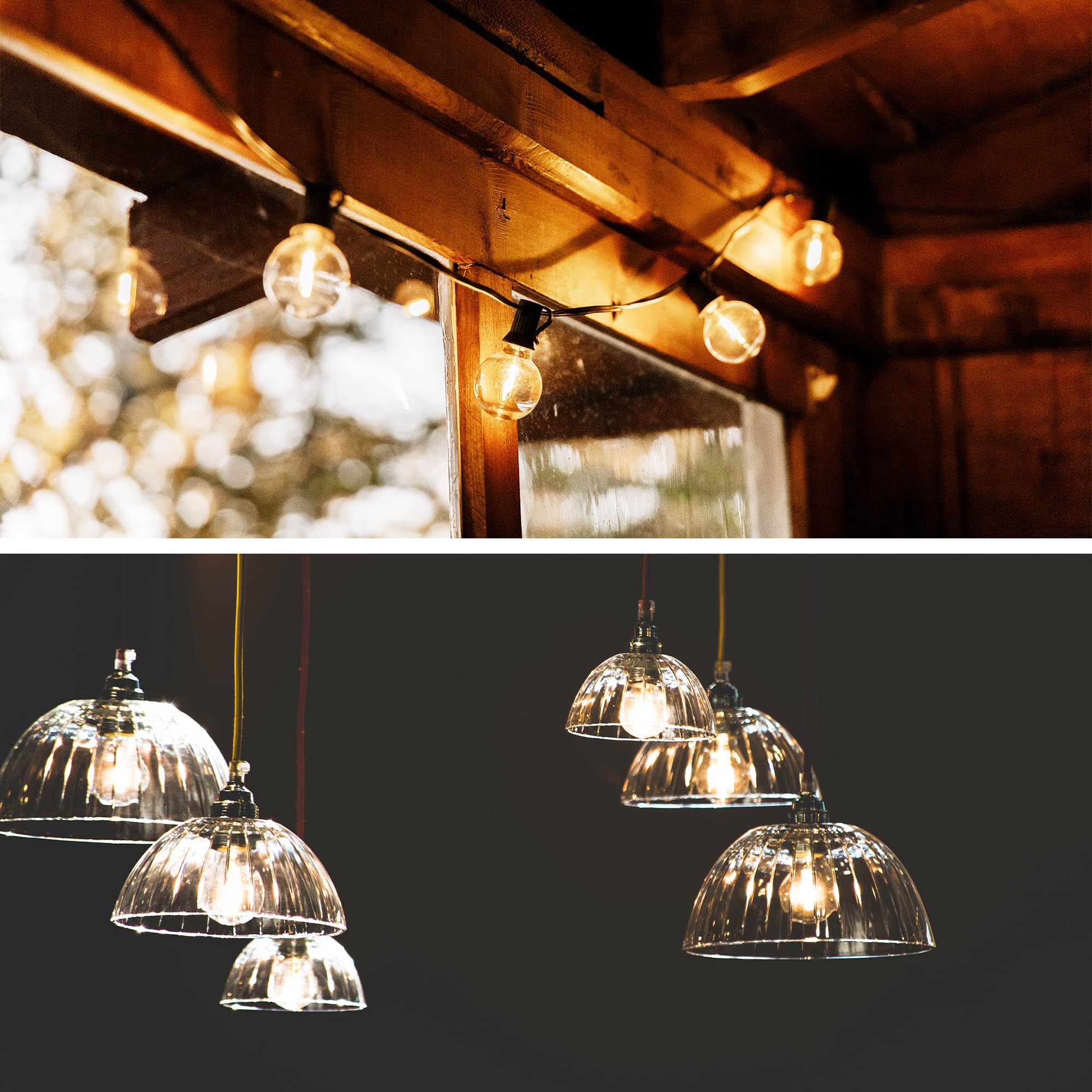 FANNIS Vintage Non-Dimmable LED Bulbs, G50 G16.5 Edison Bulb, Equivalent 15W 20W, Soft Warm White Light 2700K, E26 Medium Base, Clear Glass LED Filament Light Bulb, Pack of 6