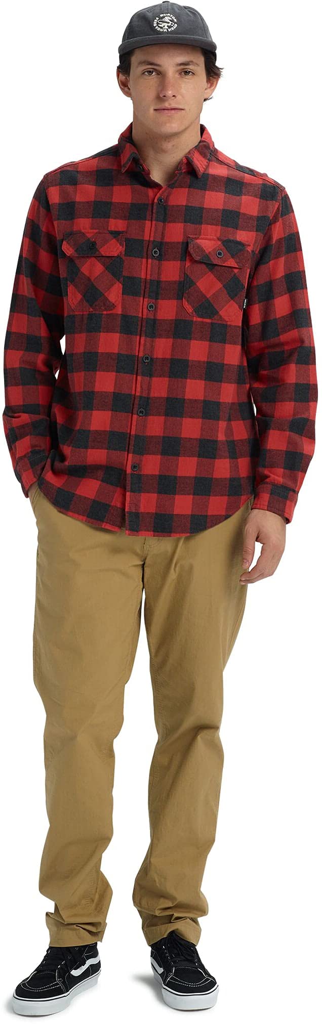 Burton Mens Brighton Flannel, Tandori Heather Buffalo Plaid, Small