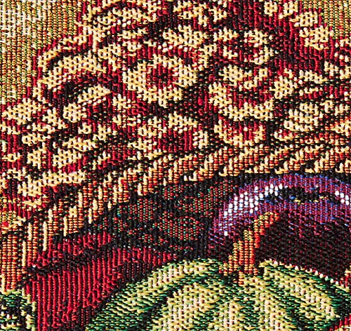 Violet Linen Fall Harvest Thanksgiving Autumn Leaves Sunflowers Fruits Pumpkins Tapestry Pattern, Polyester Cotton Woven Tapestry, Cornucopia, 13 X 19, Rectangler Set of 4, Decorative Place Mats
