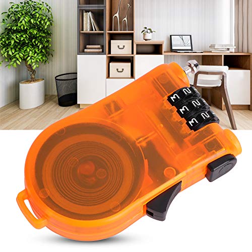 Bike Lock, Cable Luggage Lock, 3 Digit Combination Lock with 1 M Retractable Cable, for Bike, Cabinets Toolboxes