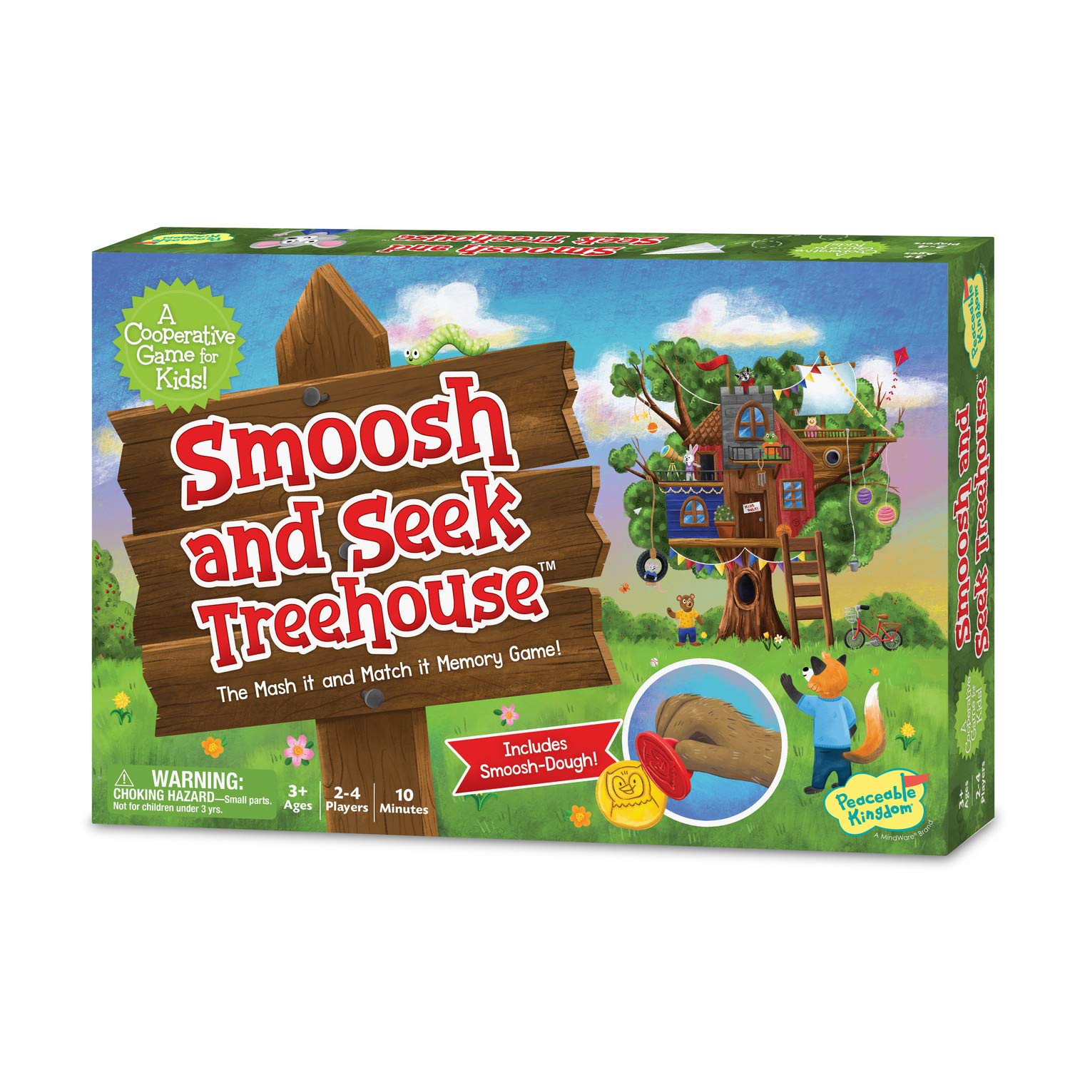 Peaceable Kingdom Smoosh and Seek Treehouse - Cooperative Memory-Matching Game - Use Teamwork to Win! - Perfect for Families with Kids Ages 3 & up