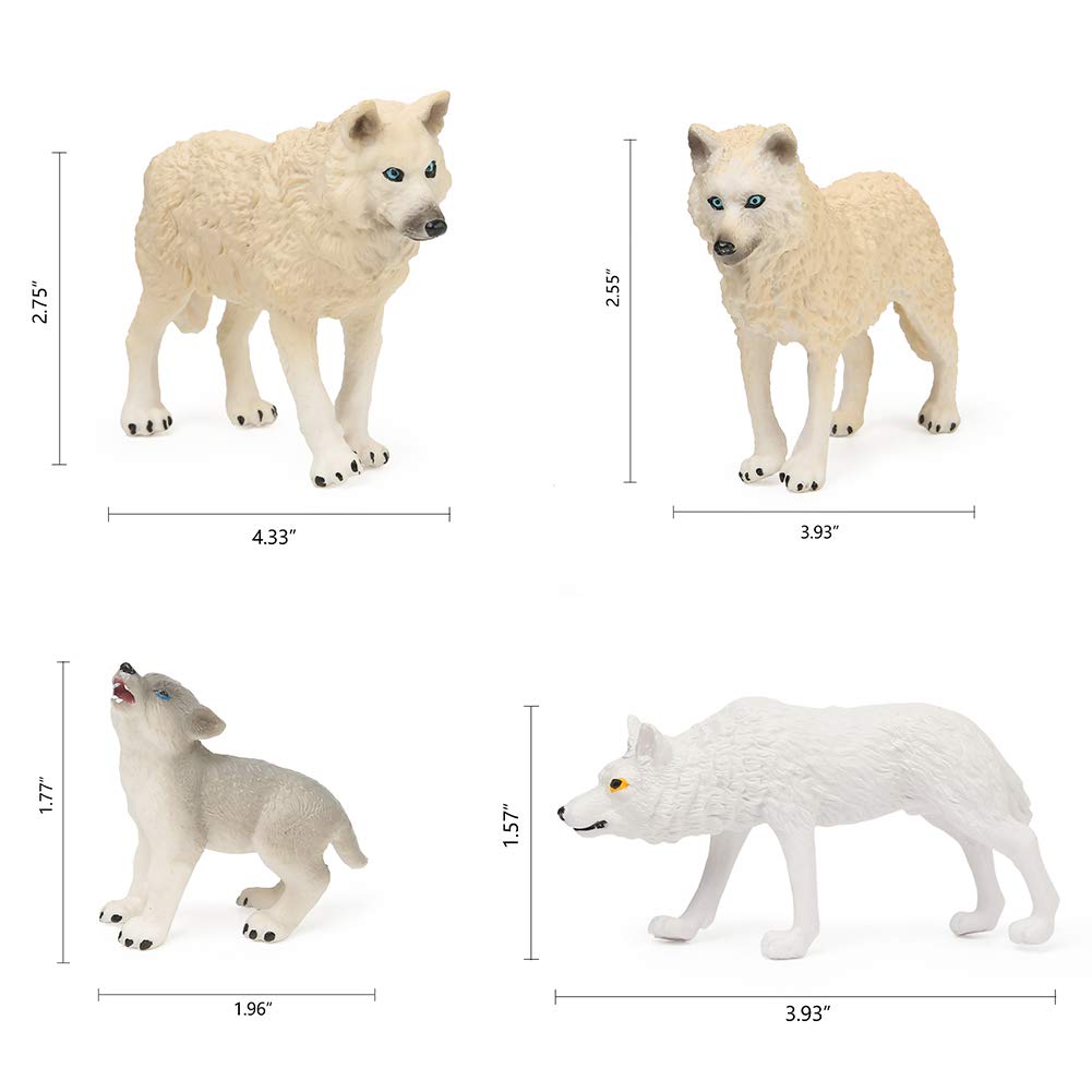 RESTCLOUD 7Pcs Wolf Toy Figurines Set Wolf Animals Figures (Wolf Set B)
