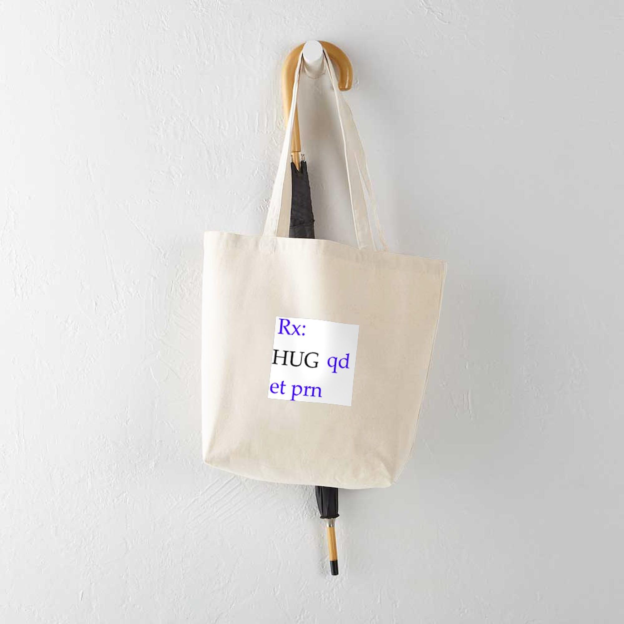 CafePress Hug Rx Tote Bag Natural Canvas Tote Bag, Reusable Shopping Bag
