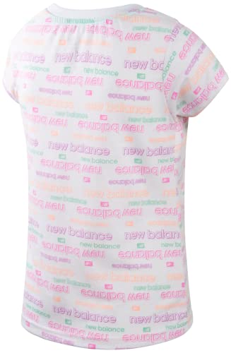 New Balance Girls' Jogger Set - Short Sleeve Performance T-Shirt and Sweatpants (7-16), Size 7-8, White Mint