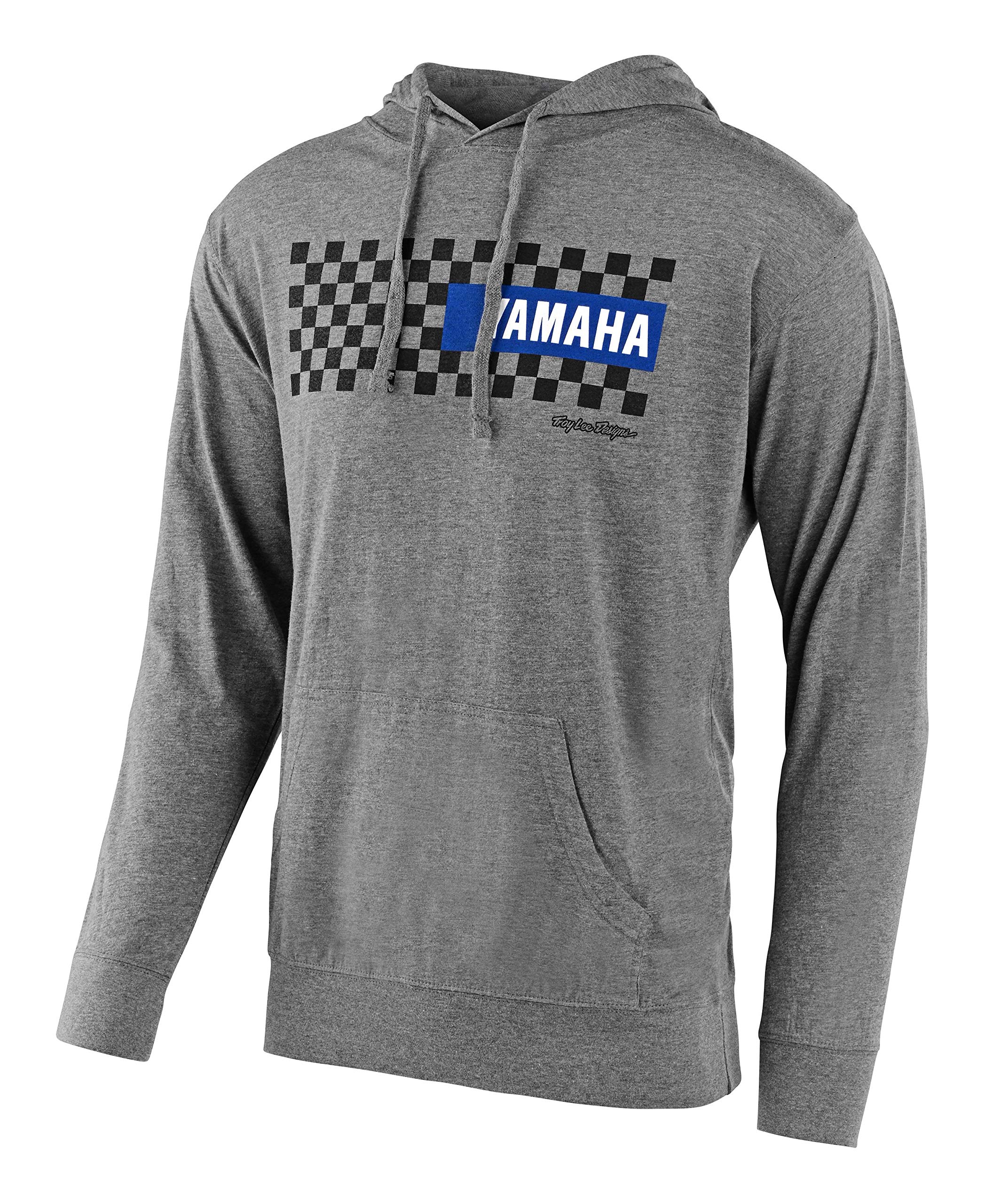 Troy Lee Designs Official Mens Yamaha Checkers | Fleece | Pullover | Hoodie (Charcoal Heather, LG)