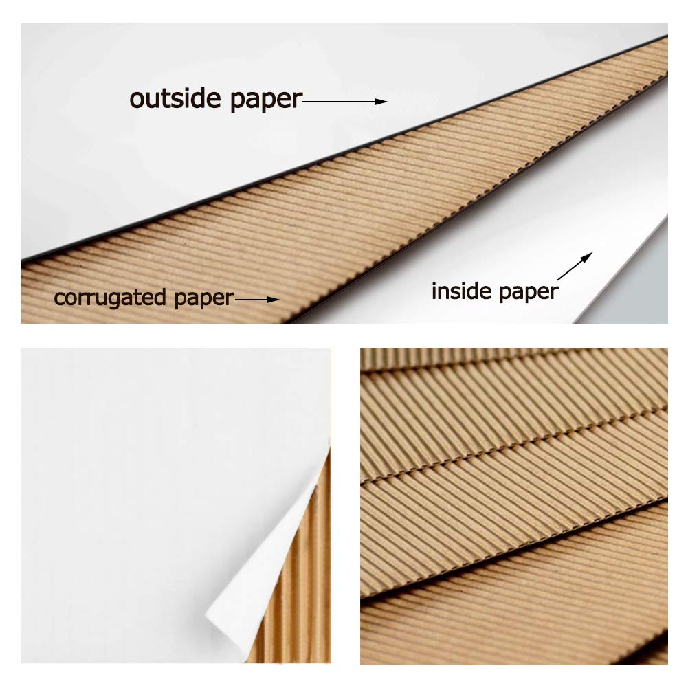 PETAFLOP Cardboard Boxes 6x4x4 Shipping Boxes White Kraft Corrugated Small Mailer Boxes, 25 Pack