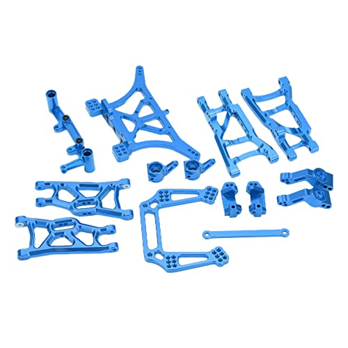 RC Front Rear Suspension Arm Kit, 1/10 RC Aluminum Alloy Parts Kit Compatible for TRAXXAS Slash 2WD 1/10 RC Car(Blue)