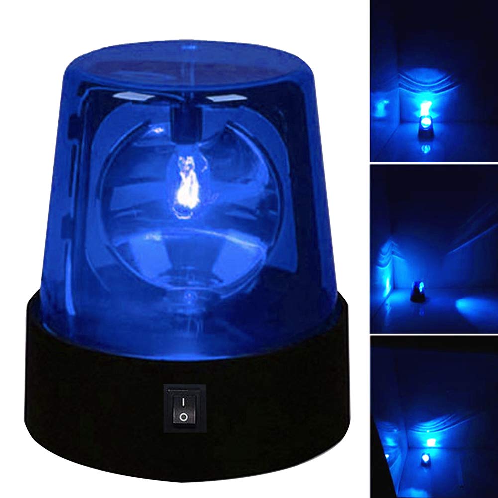 CALIDAKA Rotating Flashing Light, 3inch 360 Degree LED Strobe Light,Battery Powered DJ Flashing Stage Lights for DJ Show or Police Use(Blue,2pcs)