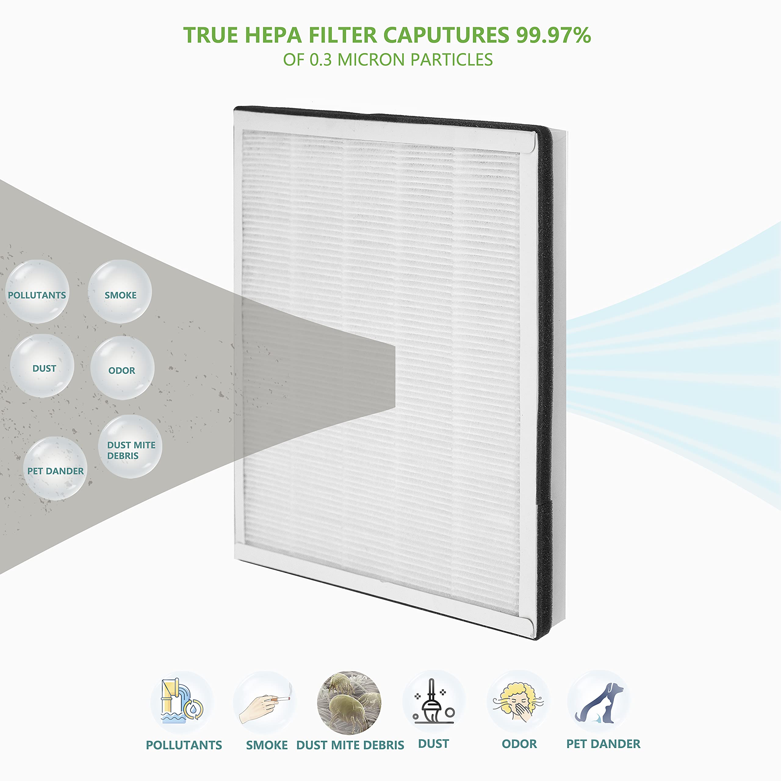 VA-EE004 True HEPA Replacement Filter, Compatible with VAVA VA-EE004 Air Purifier, 2 Pack