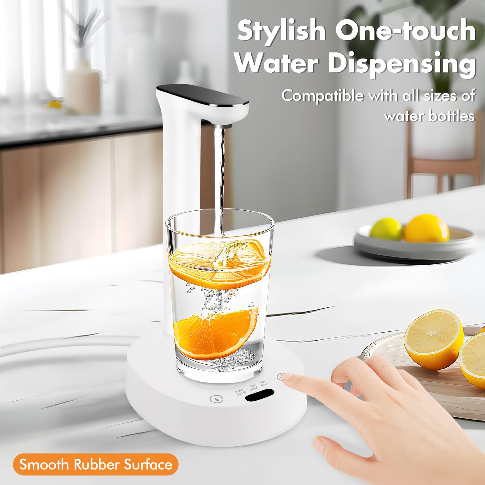 Fabuday Desk Water Jug Dispenser - 5 Gallon Water Bottle Dispensers for Bedside with Light, Smart Nightstand Water Pump for Home Office Kitchen
