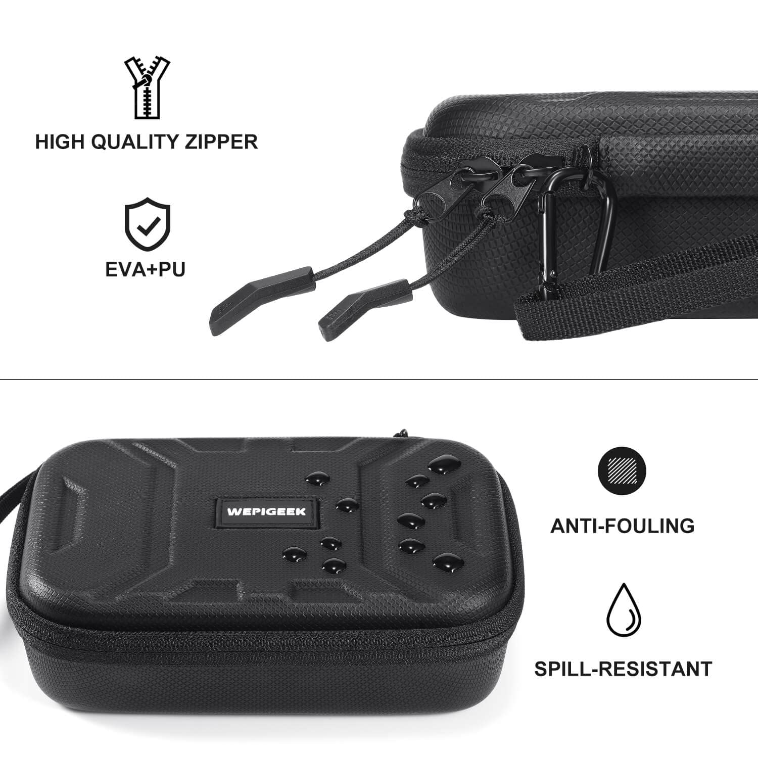 WEPIGEEK Case for Backbone One/PlayStation Edition Mobile Controller,Portable Travel All Protective,Hard Messenger Carrying Bag, Strong Strap,Soft Lining,with Pockets for Accessories Black