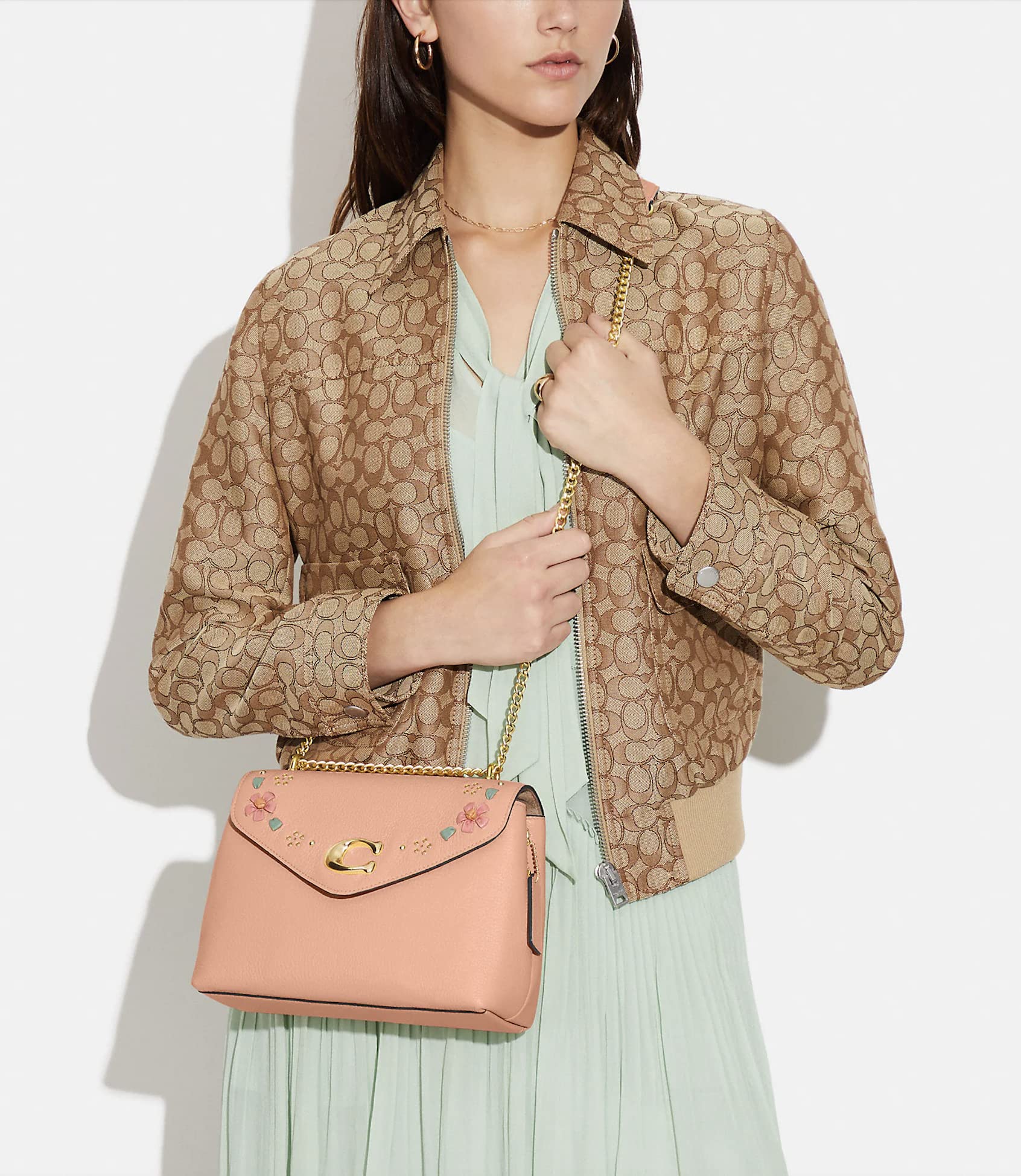 COACH Women's Tammie Shoulder Bag (Faded Blush Multi)