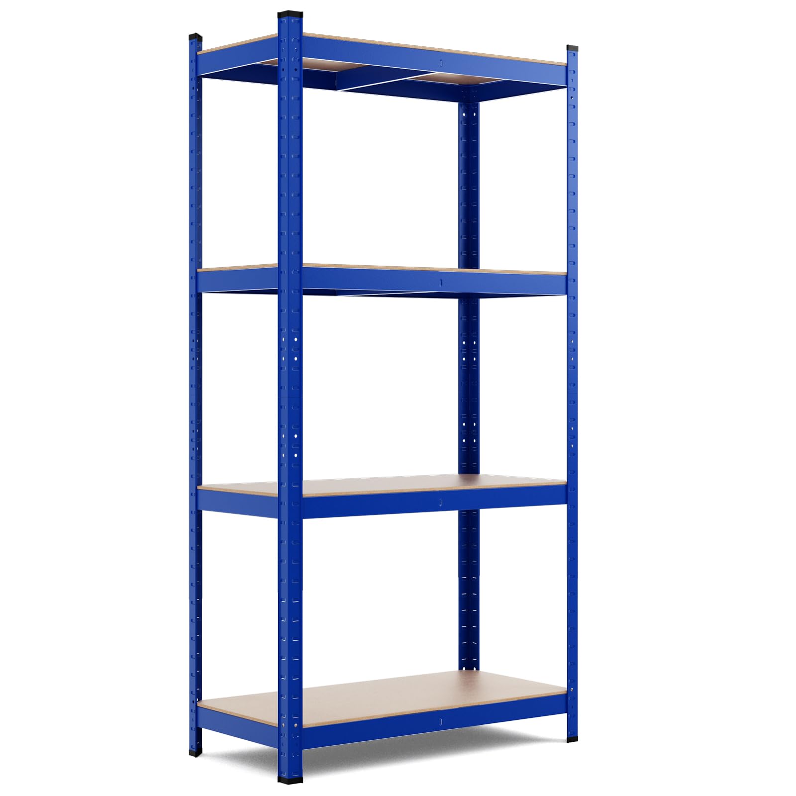 ERGOMASTER Storage Shelves Metal Garage Shelving Unit 4-Shelf Adjustable Heavy Duty Boltless Organizer Rack for Home Office Warehouse Pantry (1, Blue)