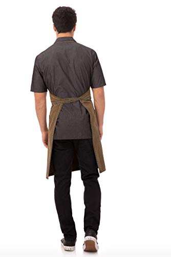 Chef Works Unisex Dorset Bib Apron, Golden Brown, One Size