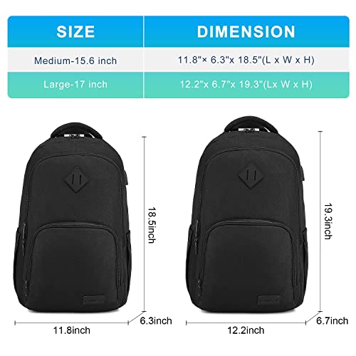 LOVEVOOK Laptop Backpack for Women Men, Classical 17" Laptop Bag for Work Travel, Fashion Daypack