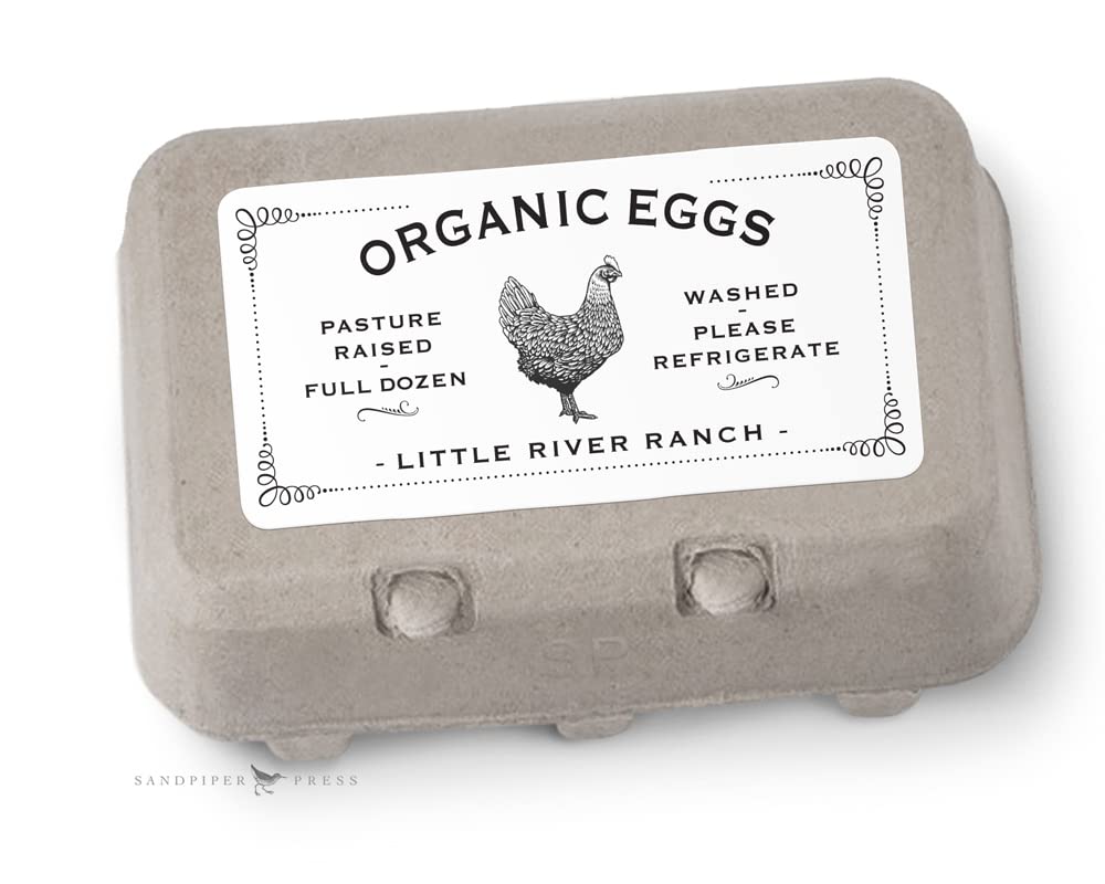 Custom Egg Carton Labels, 2" x 4", 10 per sheet