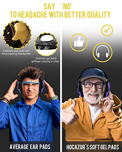 Hocazor G-1001 Replacement Gel Ear Pads Compatible with Awesafe, Howard Leight Earmuffs, Gucho Ear Protection, Zohan EM054 Hearing Protector Silicone Ear Cushions Hygiene Kit
