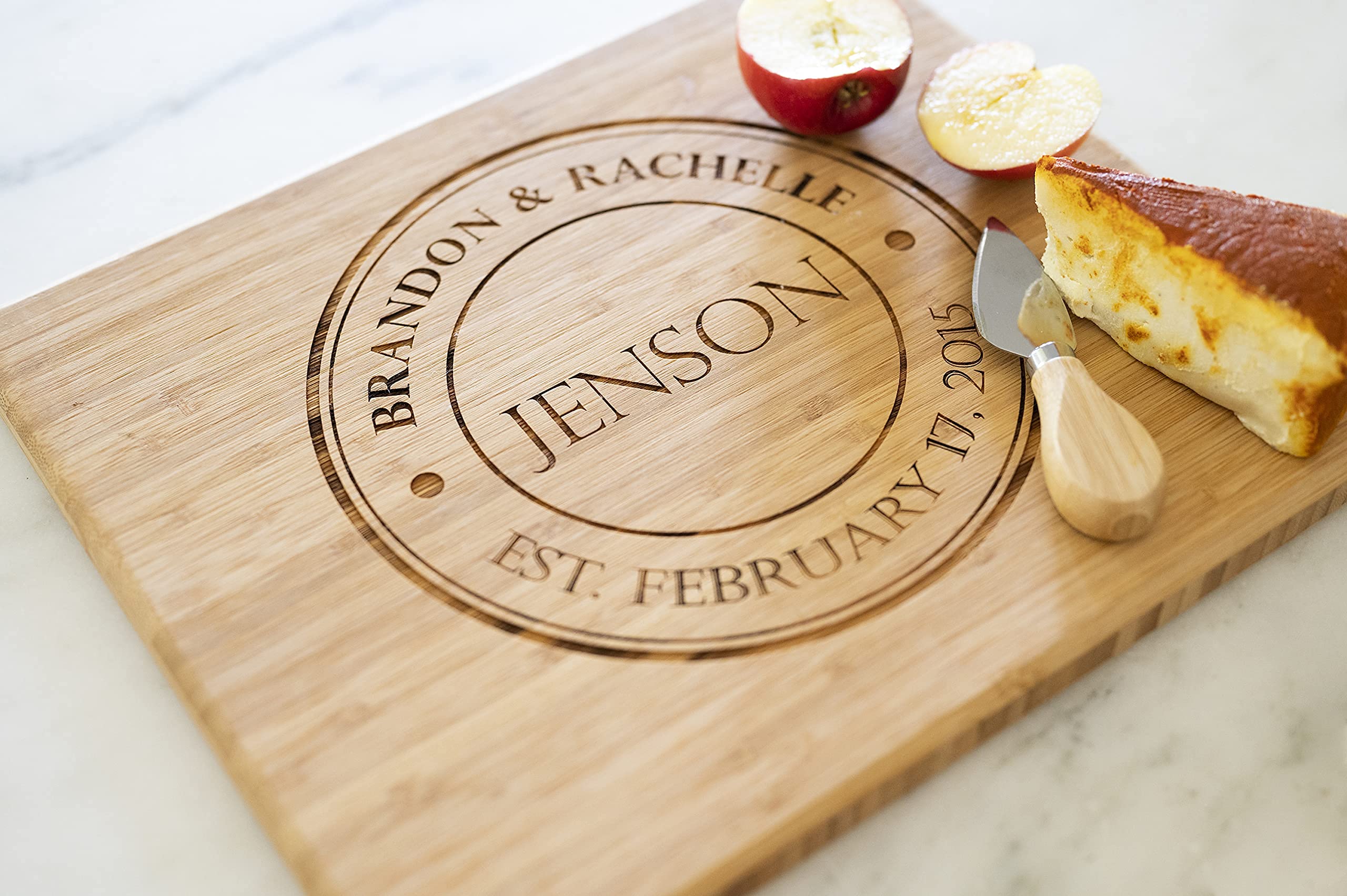 Custom Engraved Cutting Board Gift (11" x 13" Single Tone, Thanksgiving Design) - Personalized Cutting Board for Couples - Decorative Wooden Kitchen Cutting Board with Engraving