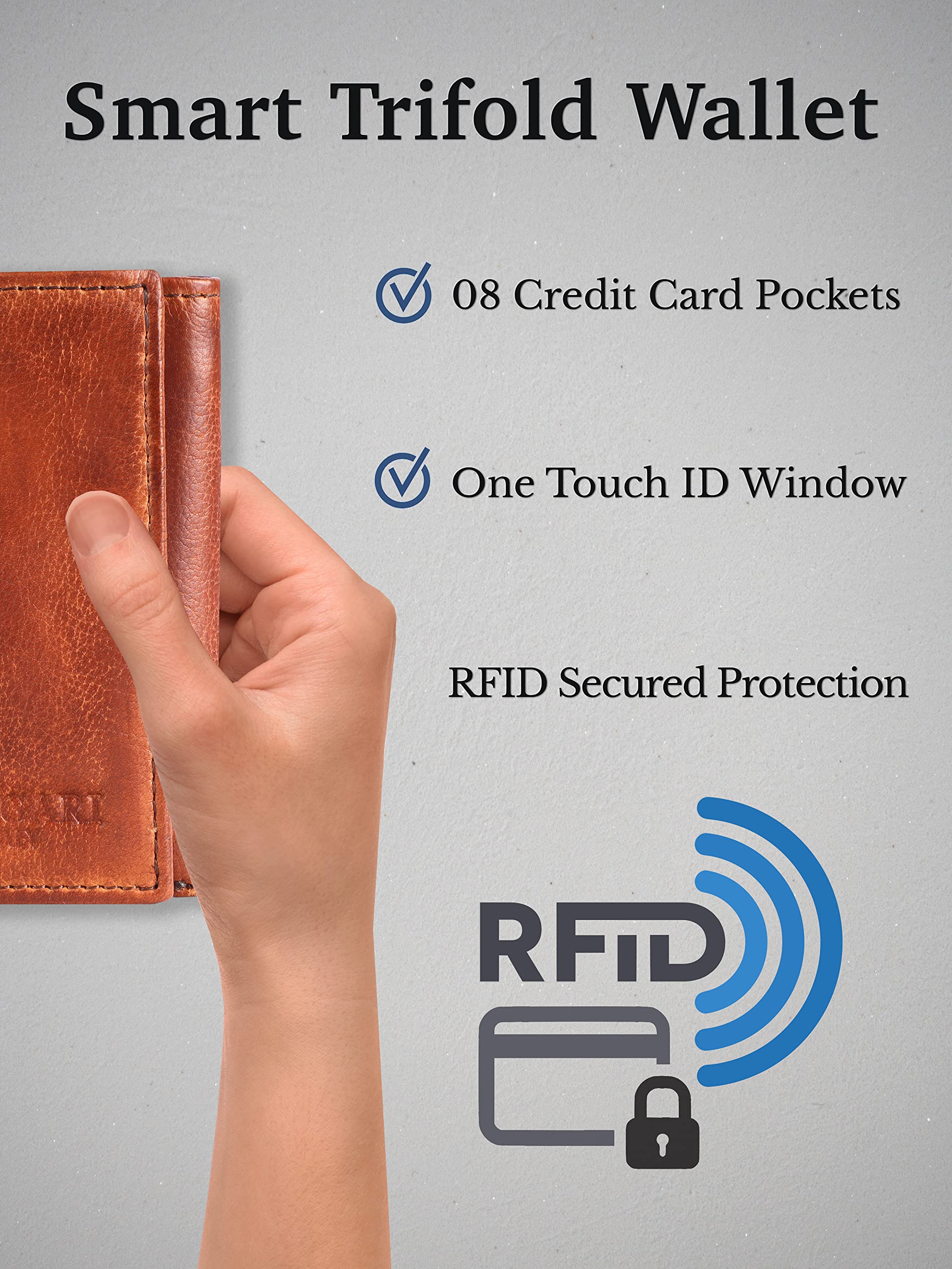 CALGARIยฎ Italian Luxury Leather Wallets For Men | Trifold