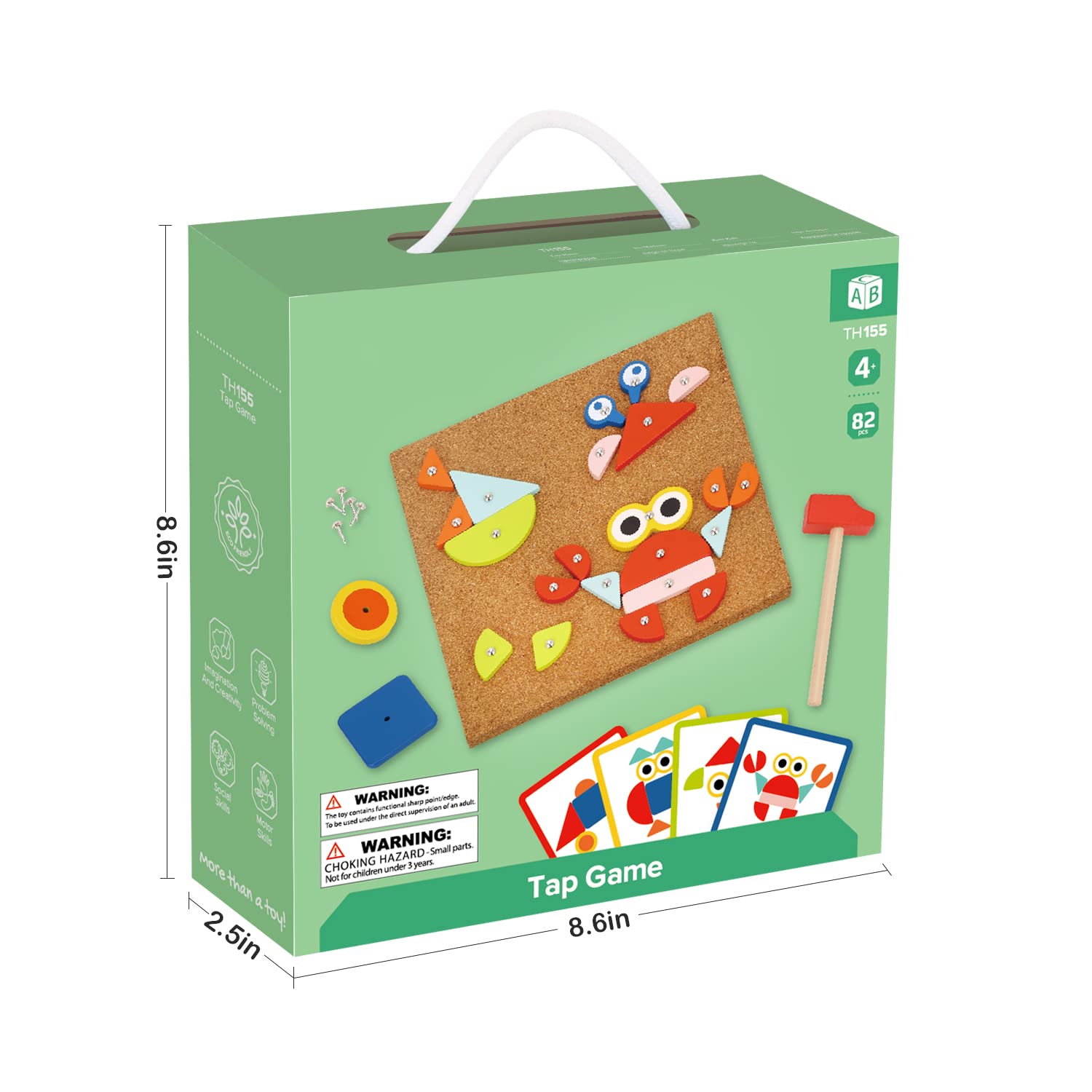 TOOKYLAND Fine Motor Toys, Toy Hammer and Nails Game is Montessori Toys That Exercise Children's Hands-on Skills and Develop Their Imagination for Kids